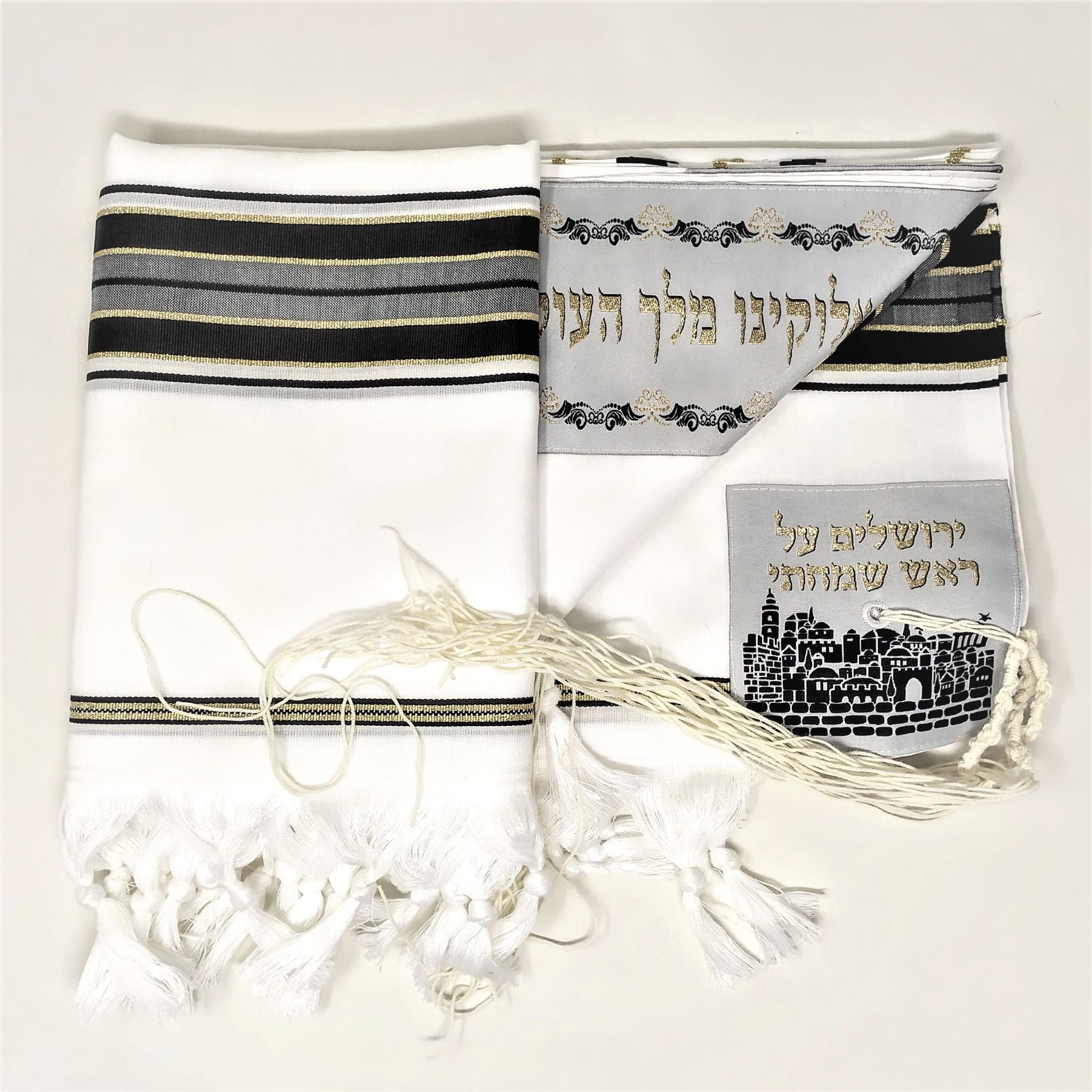 Talit Gadol Akrilan talla 45 Negro con Dorado TY 12323 – Libreria ...